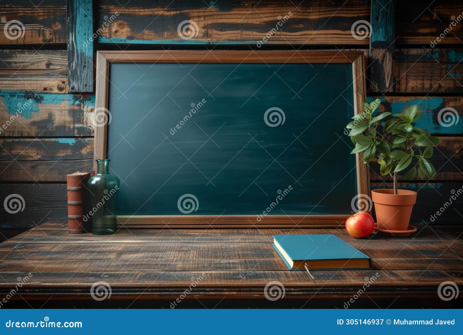 Educational Picture Blackboard and Notebook in a School Environment ...