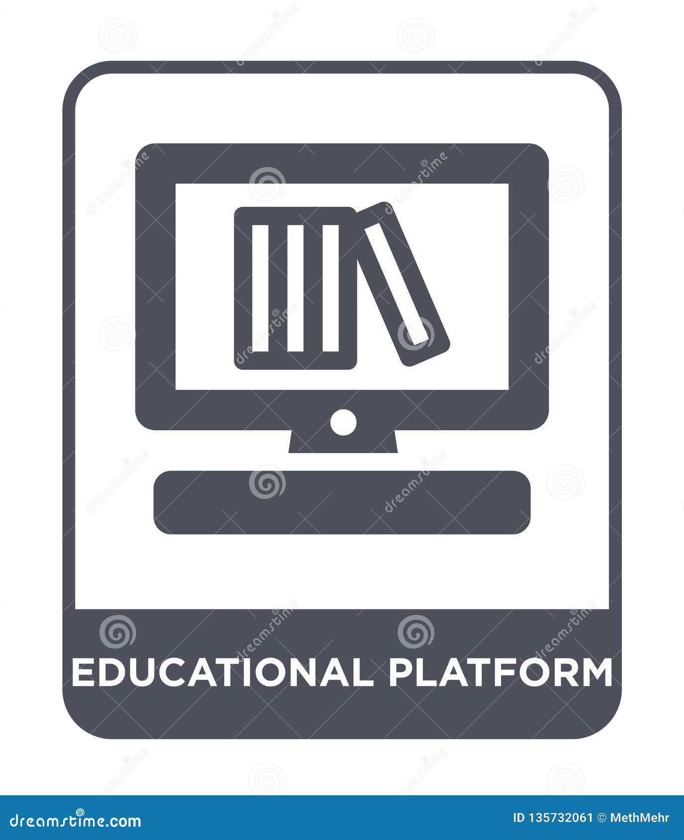 Educational Platform Icon in Trendy Design Style. Educational Platform ...