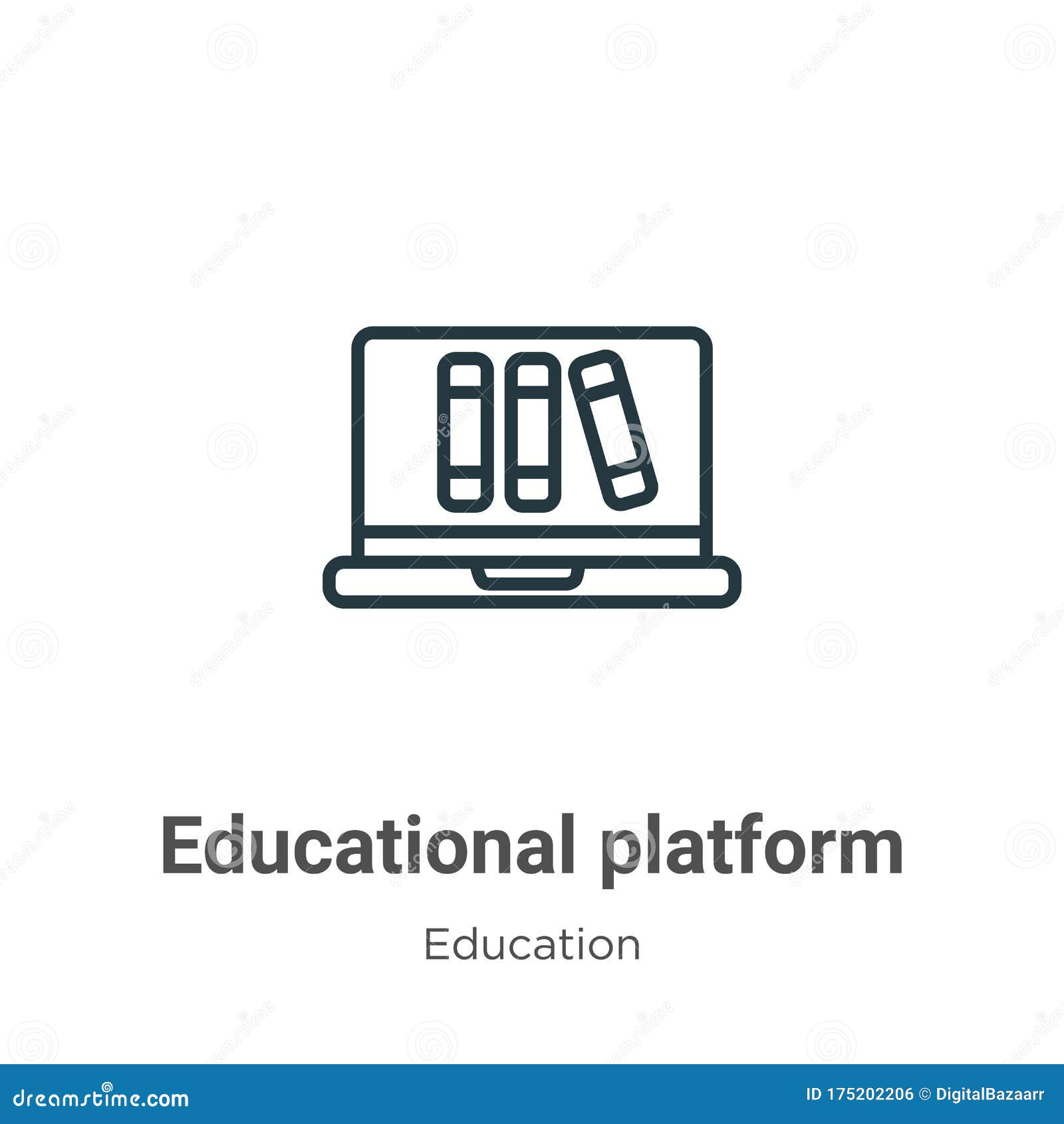 Educational Platform Outline Vector Icon. Thin Line Black Educational ...