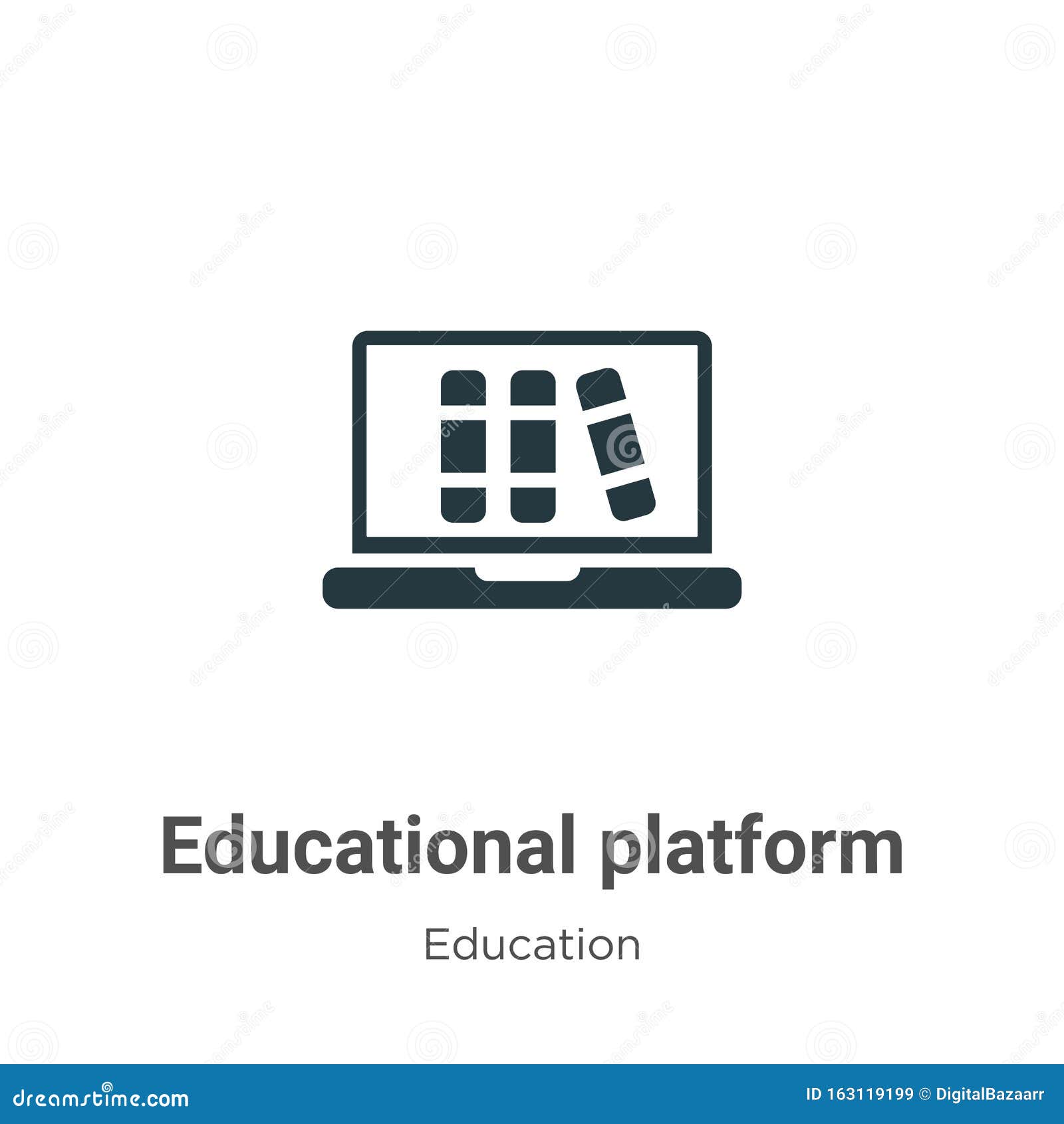 Educational Platform Vector Icon on White Background. Flat Vector ...