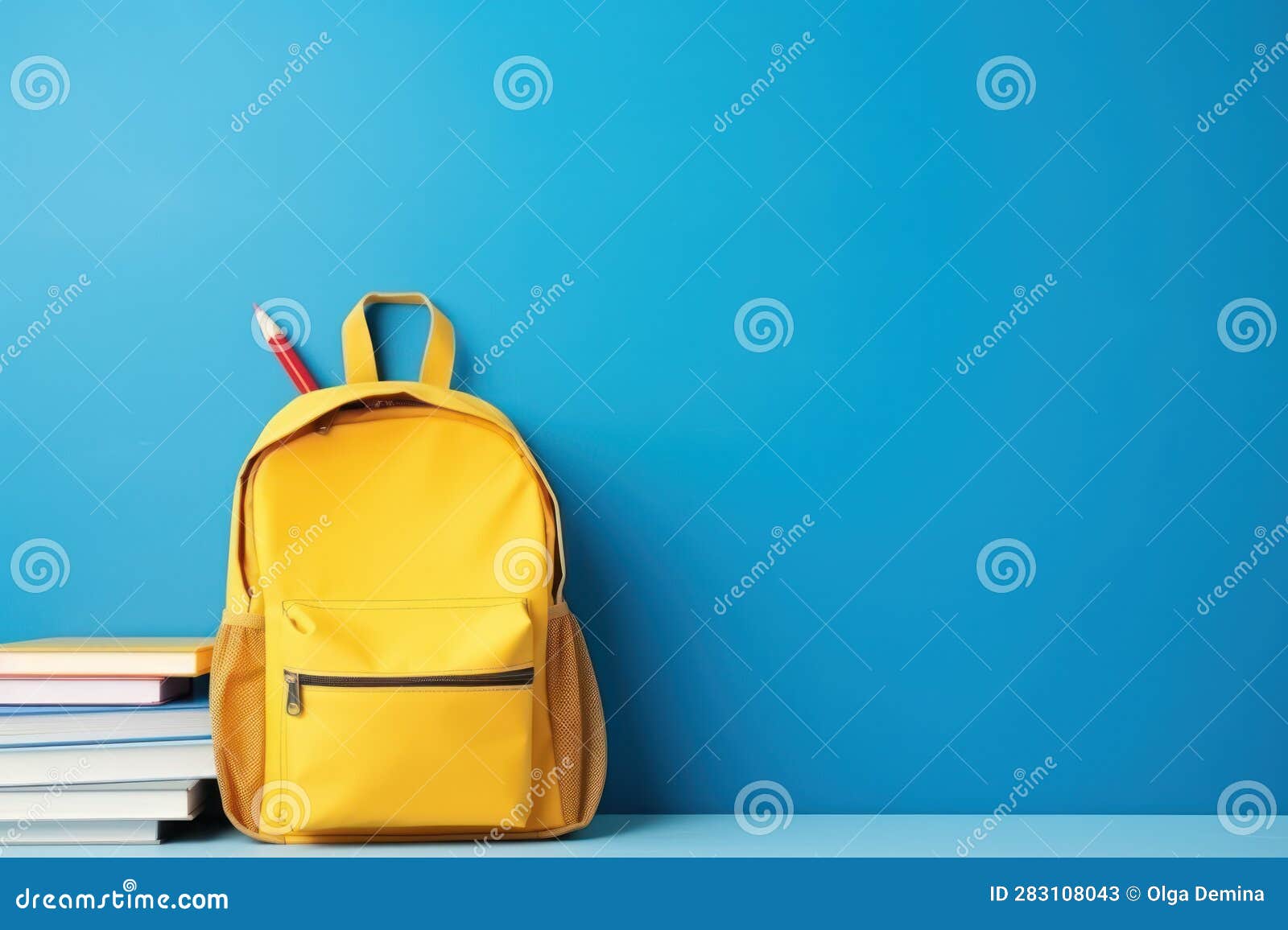 Backpack Surrounded by School Supplies and Book Visual Representation ...