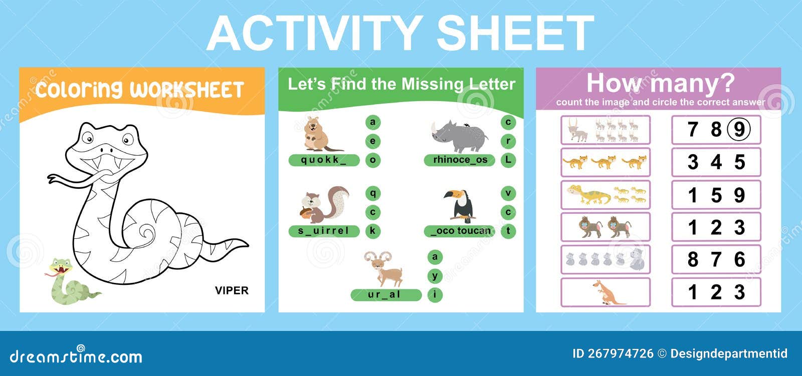 Activity Sheet For Children With Animal Theme. Coloring Sheet, Find The ... Activity Sheet For Children With Animal Theme. Coloring Sheet, Find The ...