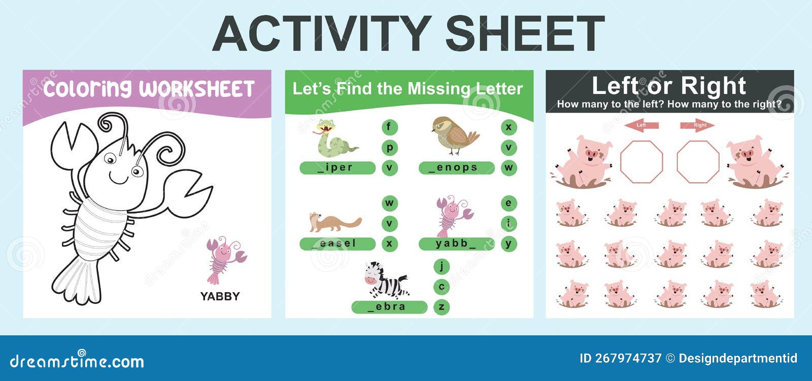 Find Left And Right Side Views Visual Math Puzzle With Building Blocks ...