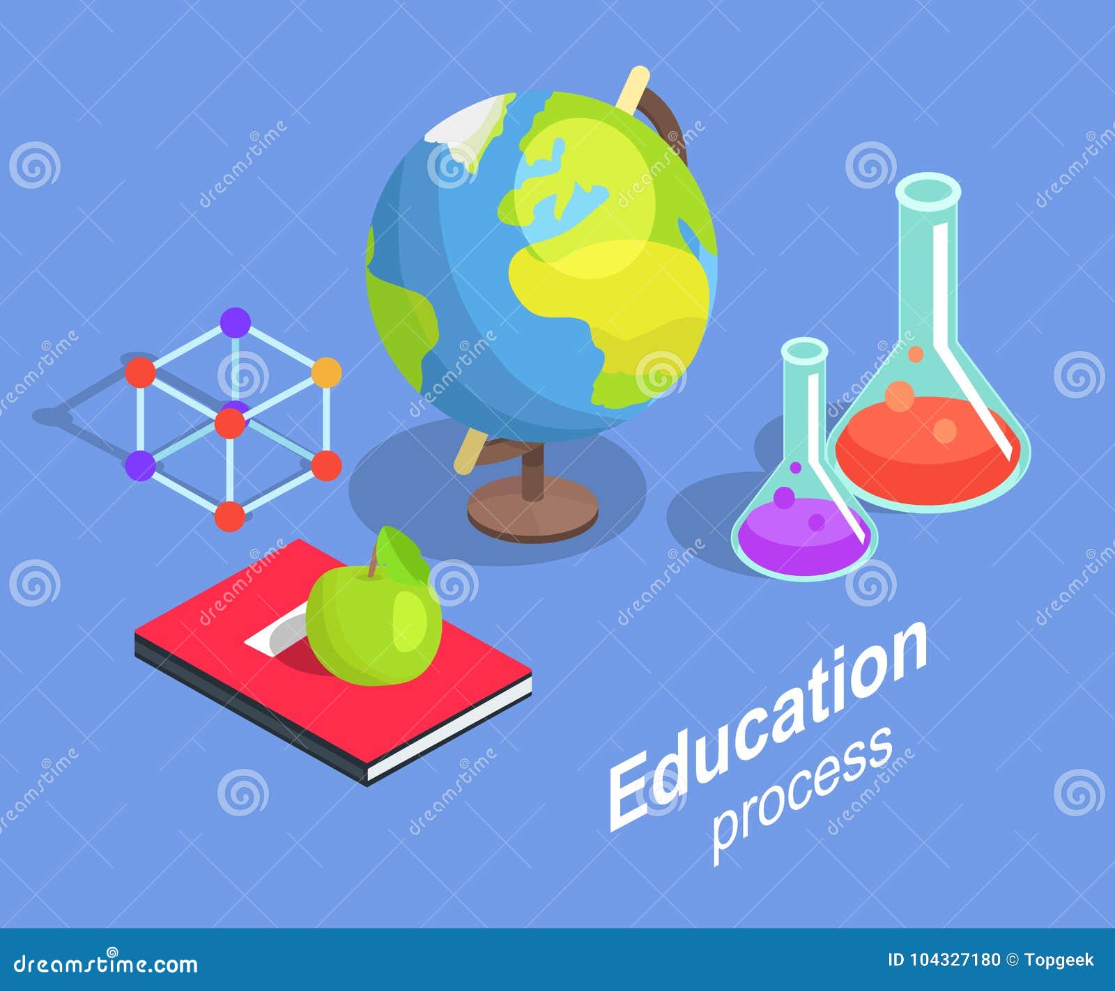 Educational Process Collection Scientific Objects Stock Vector ...