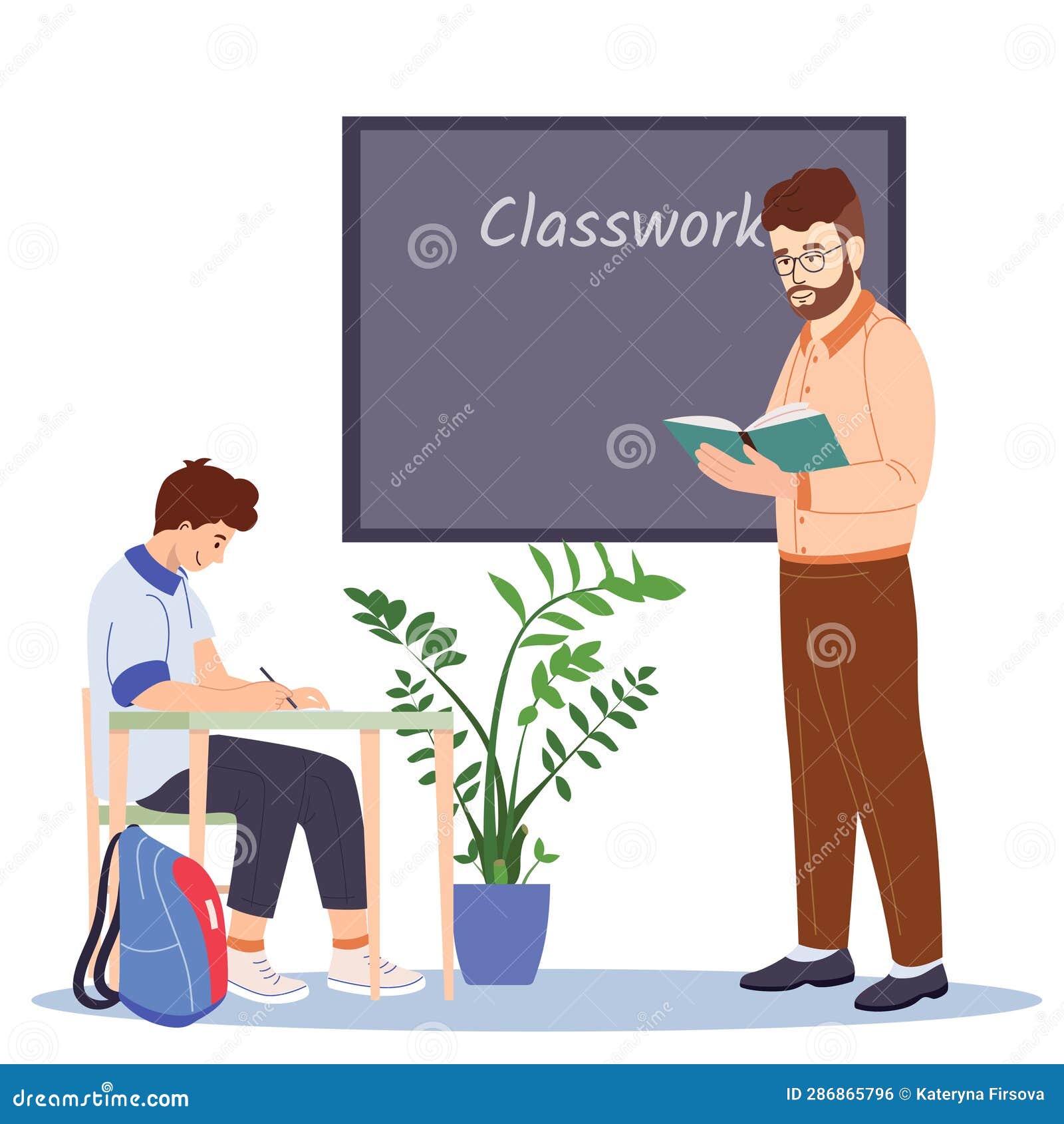 Educational Process, Learning Concept. Young Elementary School Teacher ...