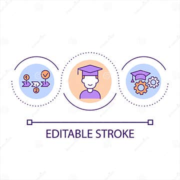 Educational Process Loop Concept Icon Stock Vector - Illustration of ...