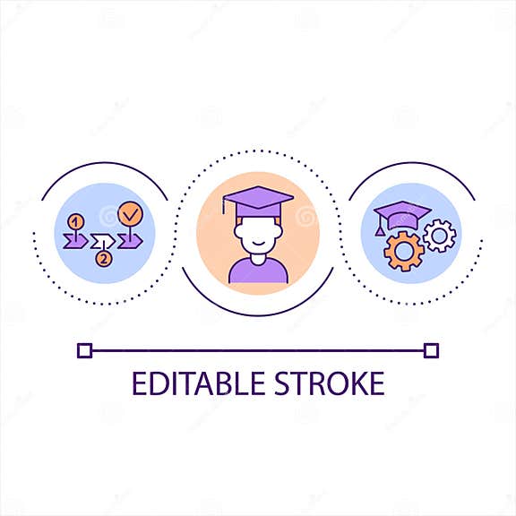 Educational Process Loop Concept Icon Stock Vector - Illustration of ...