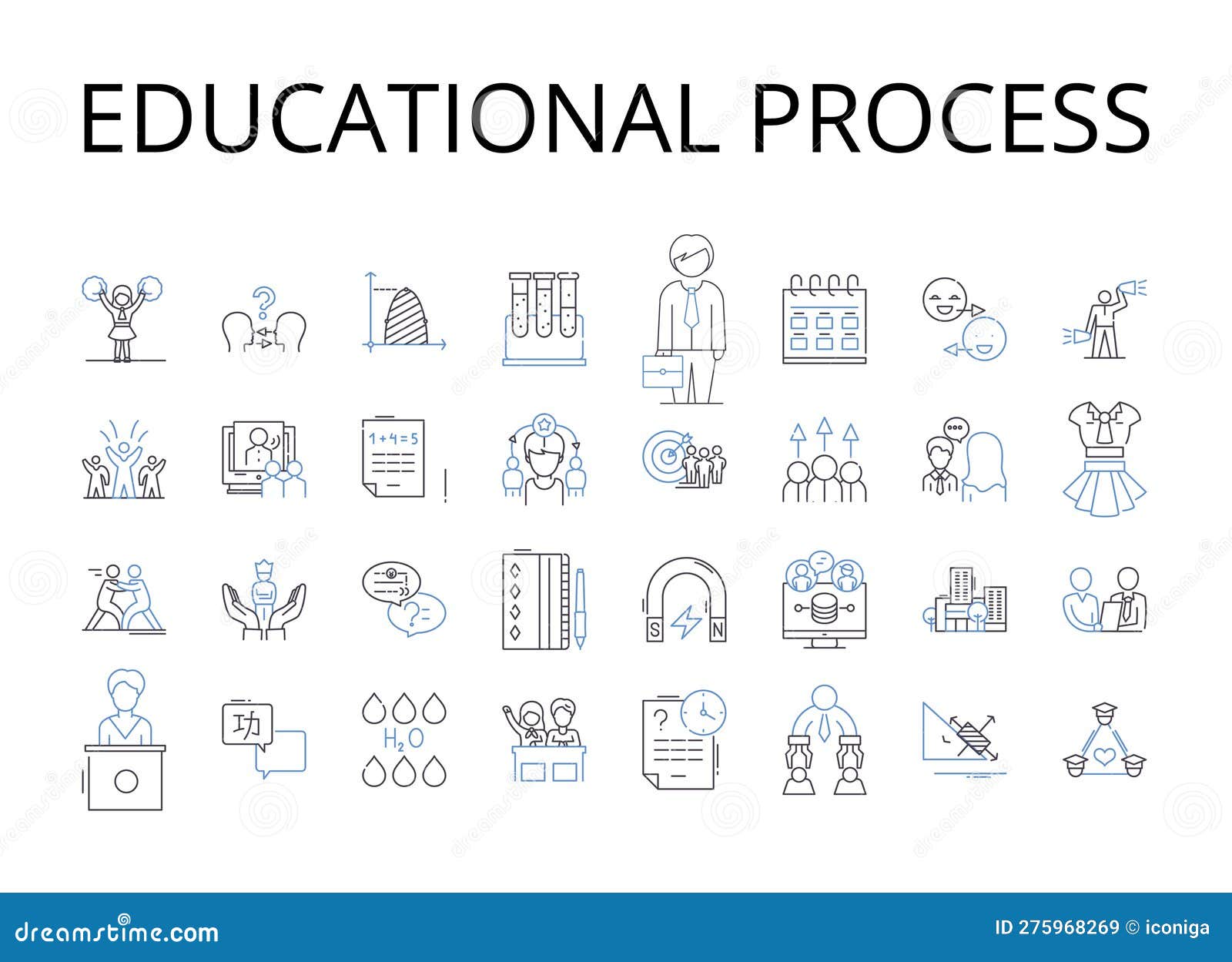 Pedagogical Approach Line Icons Collection. Constructivism ...