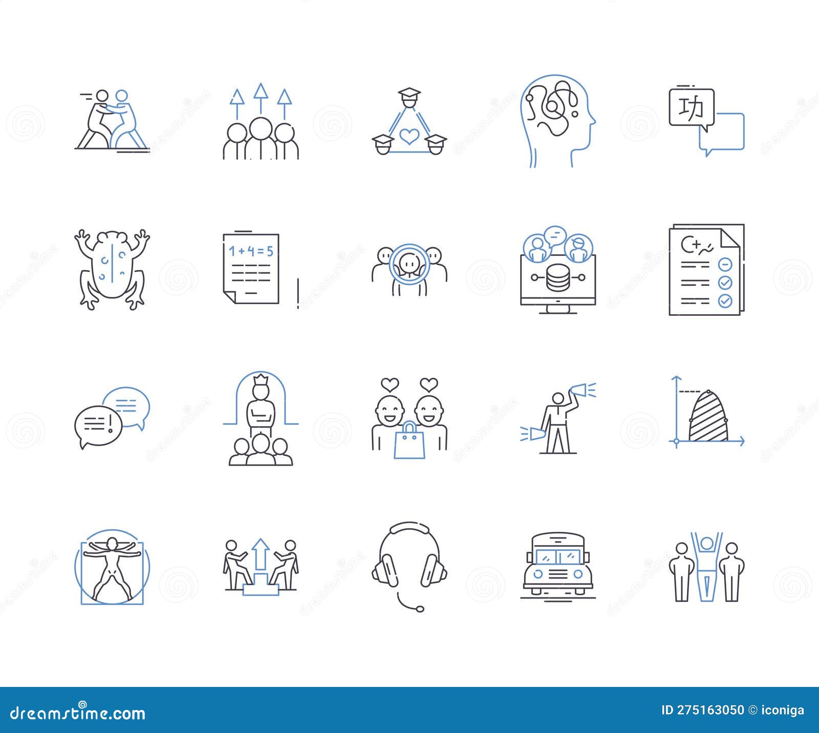 Educational Process Outline Icons Collection. Learning, Teaching ...