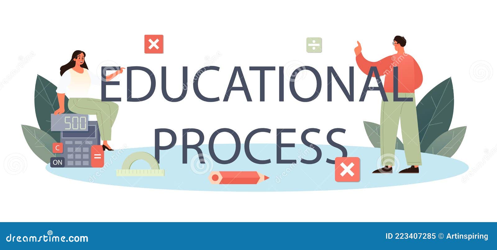 Educational Process Typographic Header. Mathematician Seek and Use ...