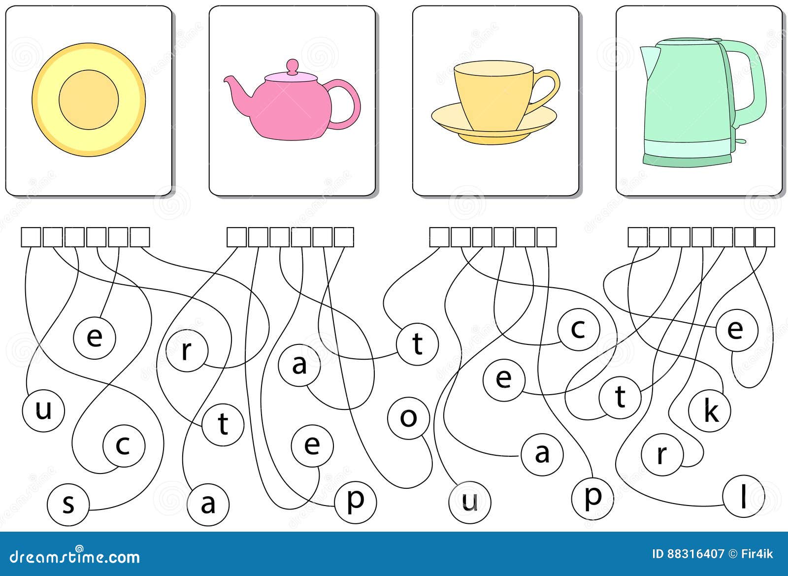 Educational Puzzle Game. Find the Hidden Words Stock Vector ...