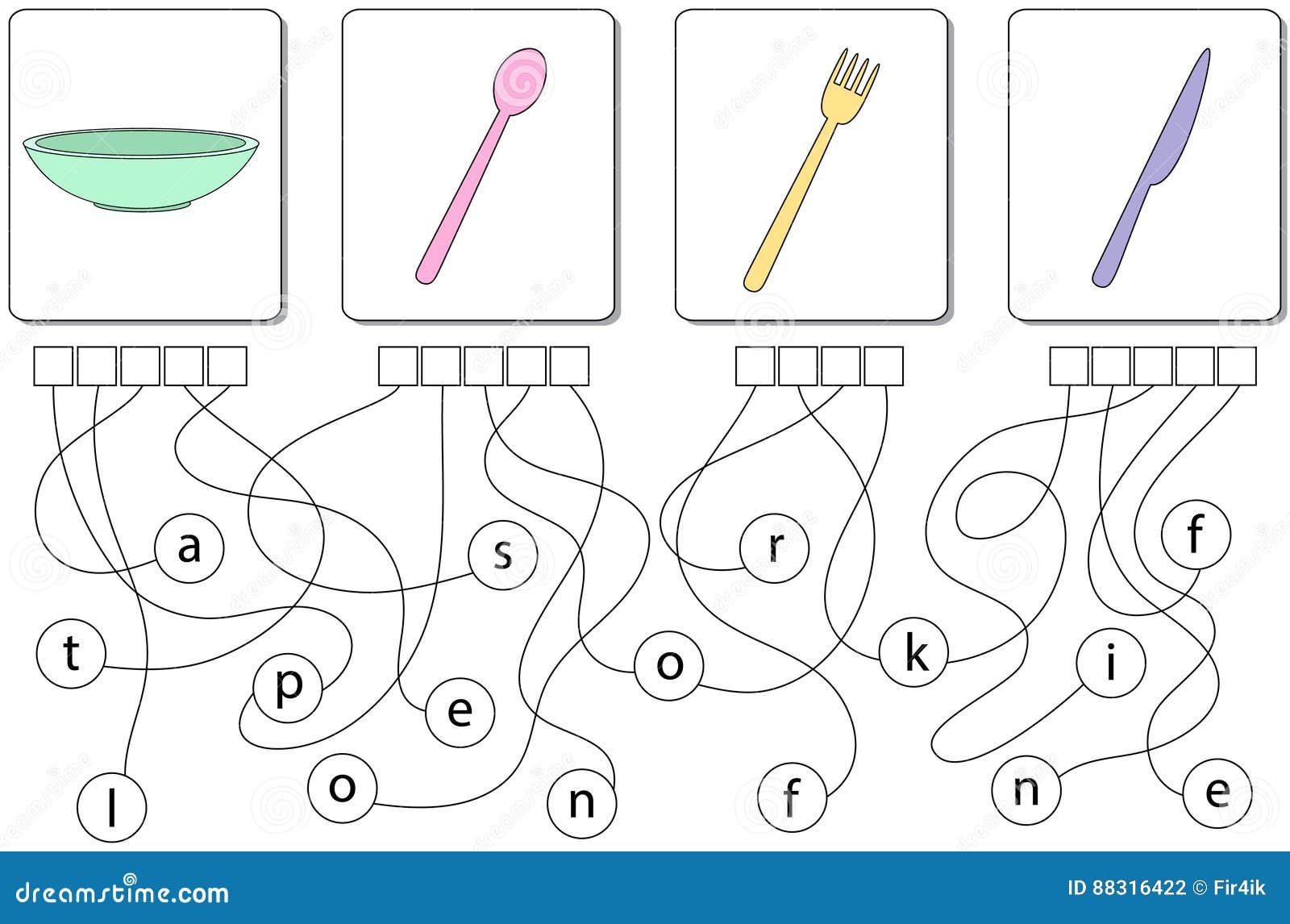 Educational Puzzle Game. Find the Hidden Words Stock Vector ...