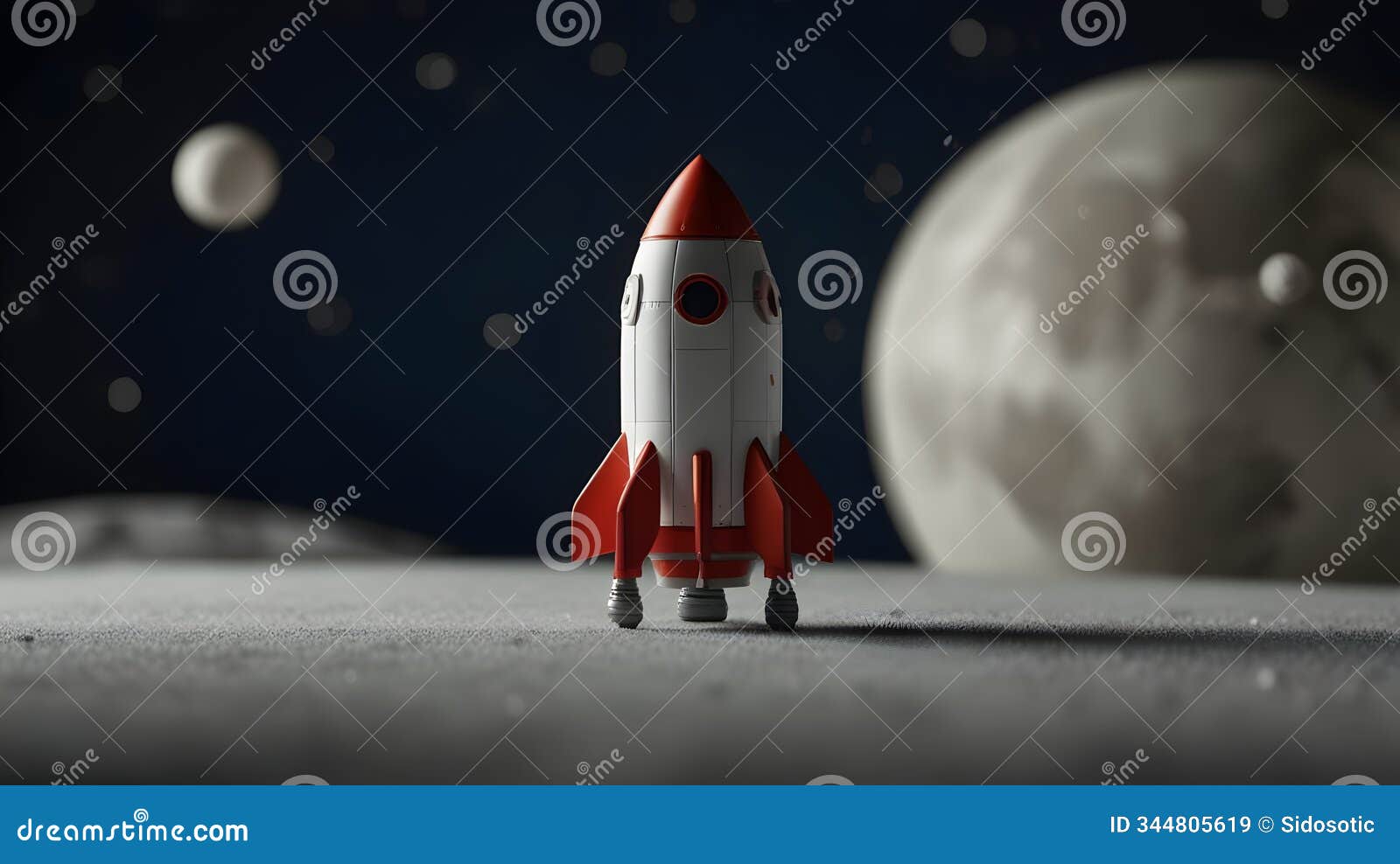 Educational Rocket Model and Space Exploration Setup Stock Illustration ...