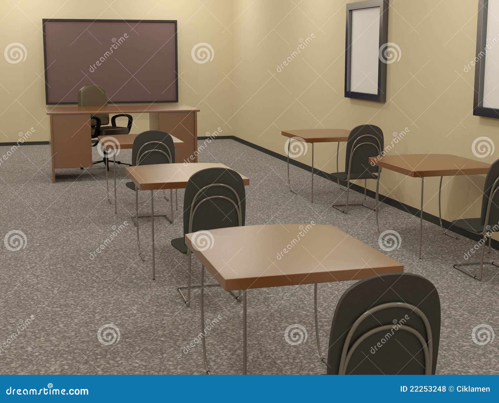 Educational room stock illustration. Illustration of rendering - 22253248