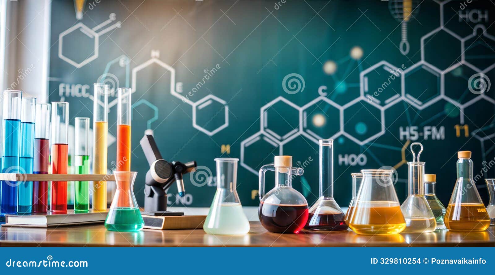 Educational Science Fair Banner with Lab Equipment Stock Photo - Image ...