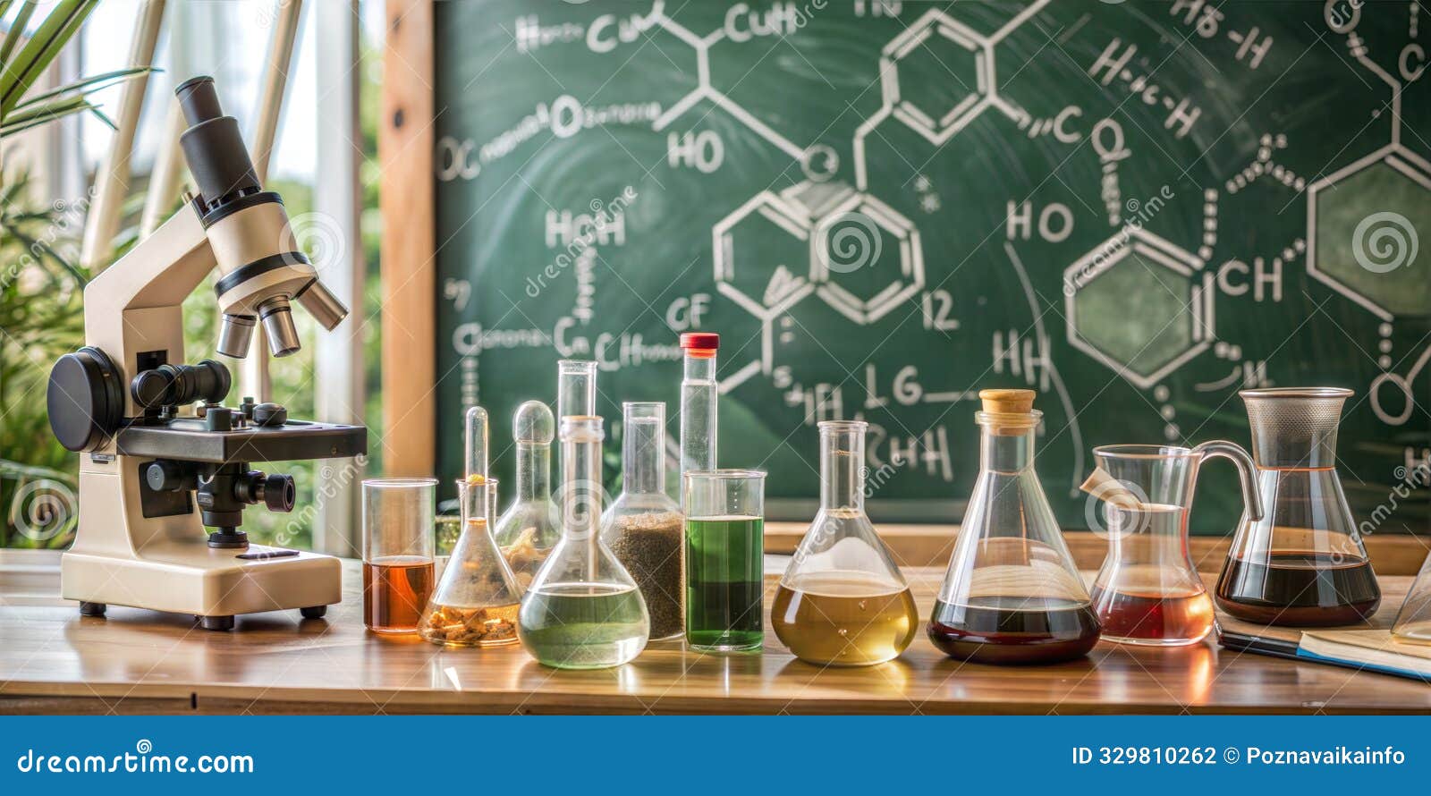 Educational Science Fair Banner with Lab Equipment Stock Photo - Image ...