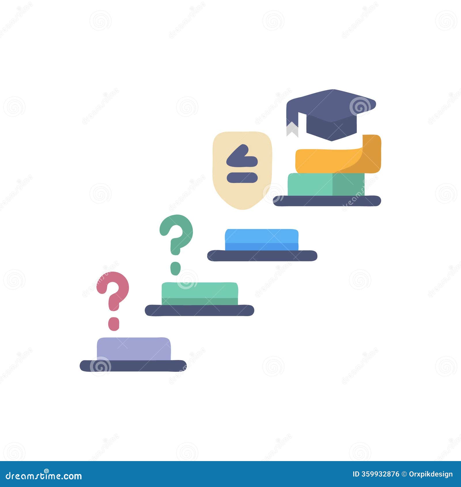 Educational Steps Icon for Academic Growth Stock Illustration ...