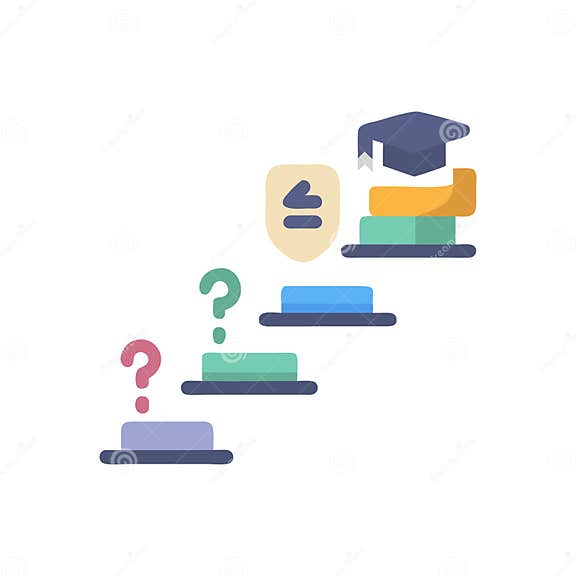 Educational Steps Icon for Academic Growth Stock Illustration ...