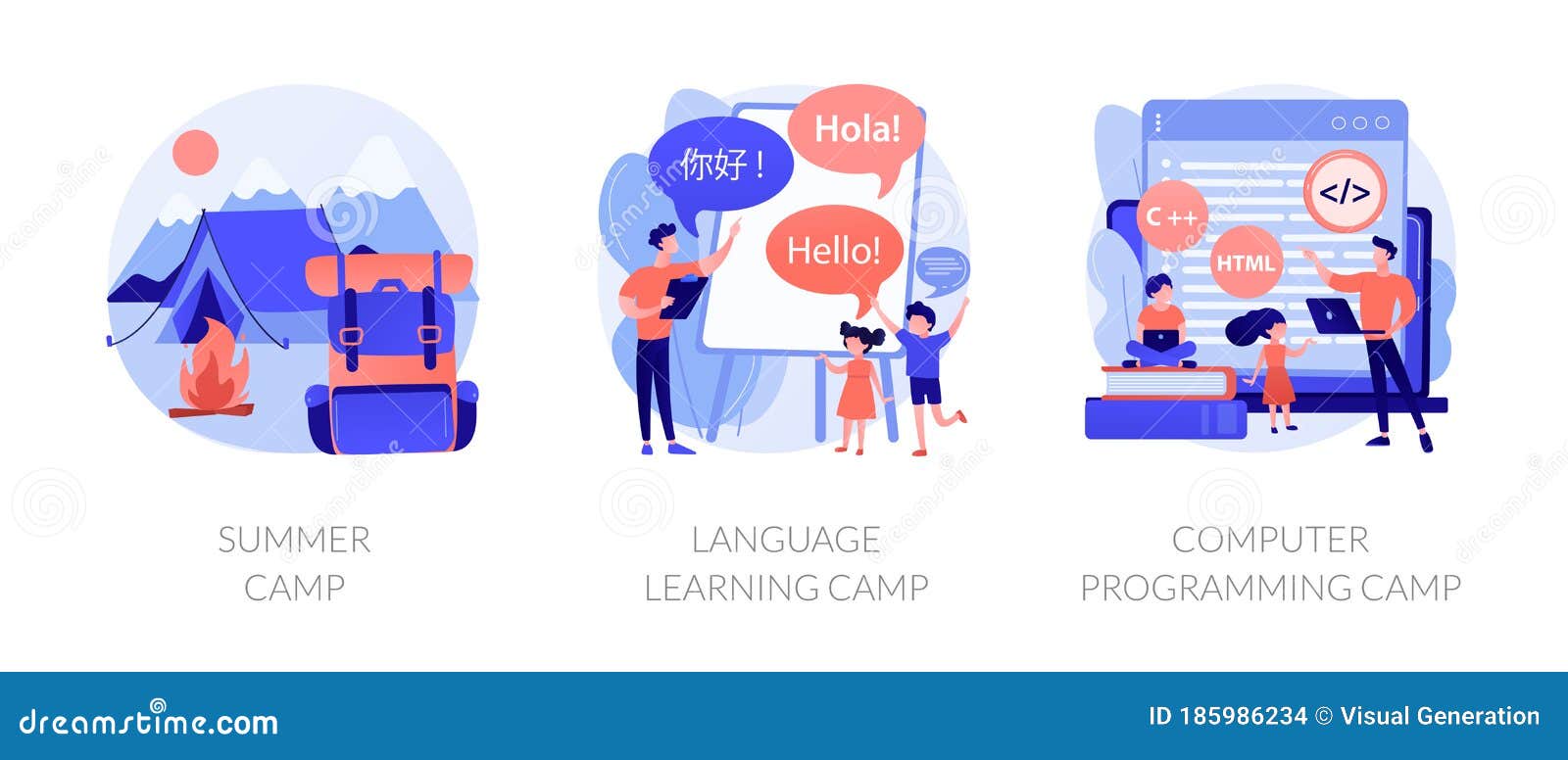 Educational Summertime Activities for Children Abstract Metaphor Stock ...