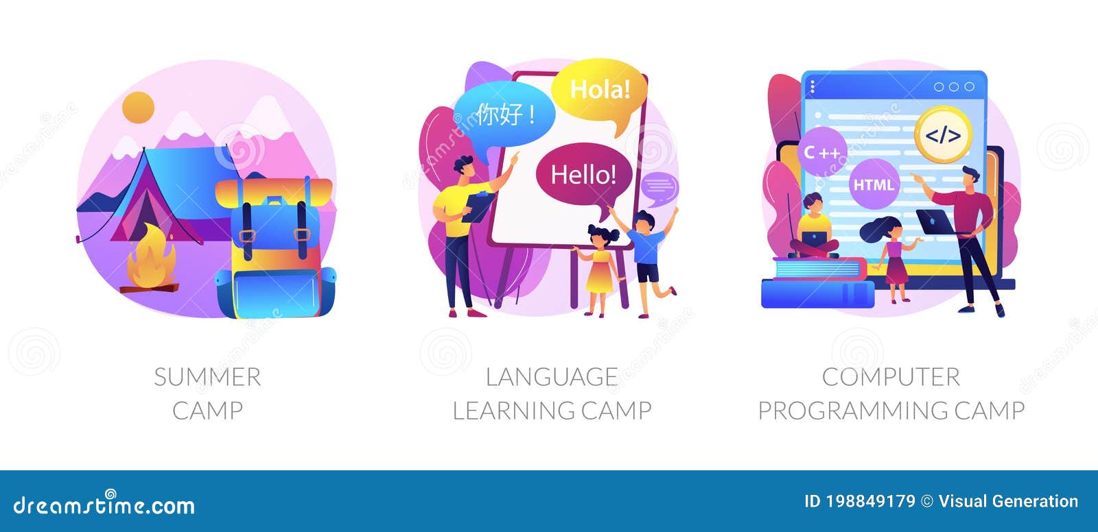 Educational Summertime Activities for Children Abstract Metaphor Stock ...