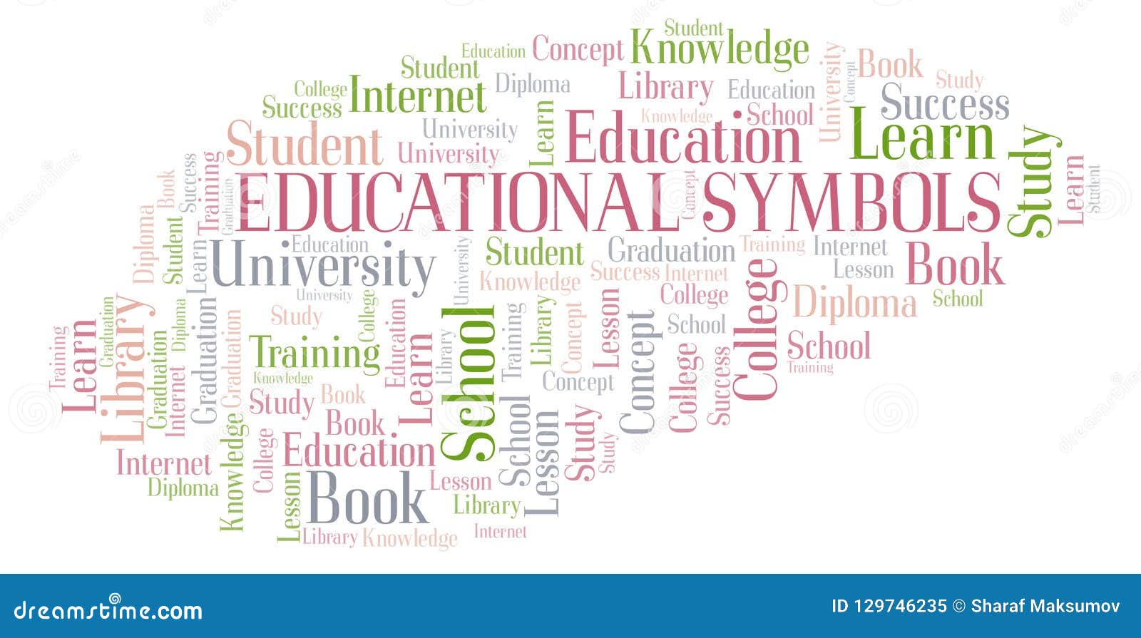 Educational Symbols Word Cloud. Stock Illustration - Illustration of ...