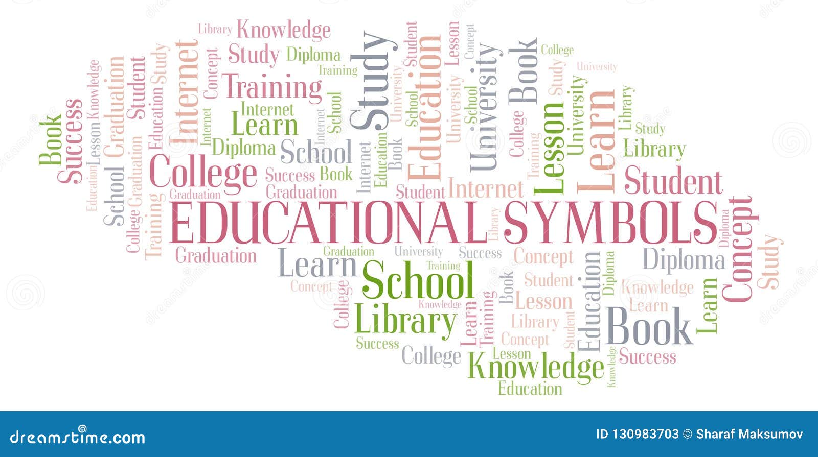 Educational Symbols Word Cloud. Stock Illustration - Illustration of ...