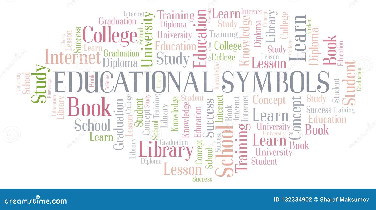 Educational Symbols Word Cloud Stock Illustration - Illustration of ...