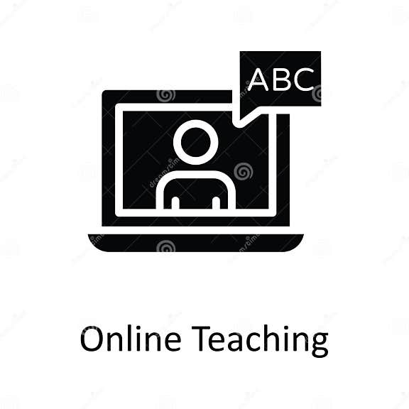 Online Teaching Vector Solid Icon Design Illustration. Educational ...