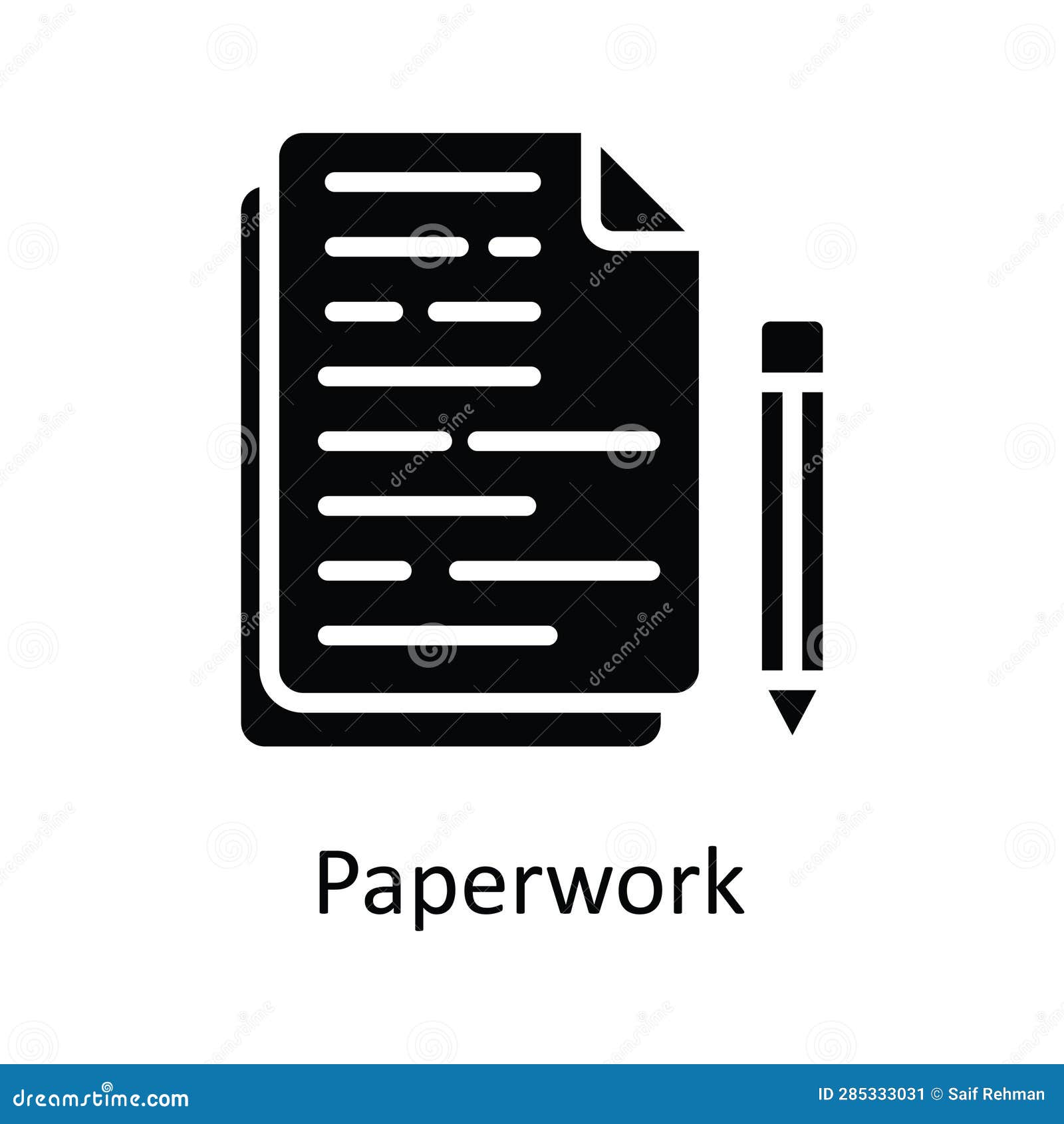 Paperwork Vector Solid Icon Design Illustration. Educational Technology ...