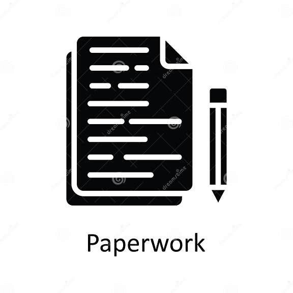 Paperwork Vector Solid Icon Design Illustration. Educational Technology ...