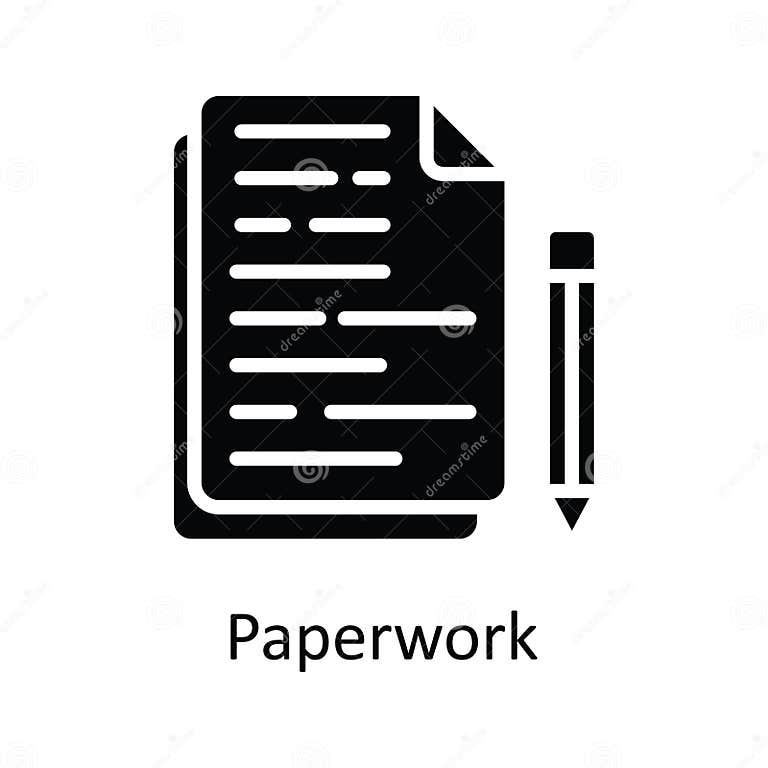 Paperwork Vector Solid Icon Design Illustration. Educational Technology ...