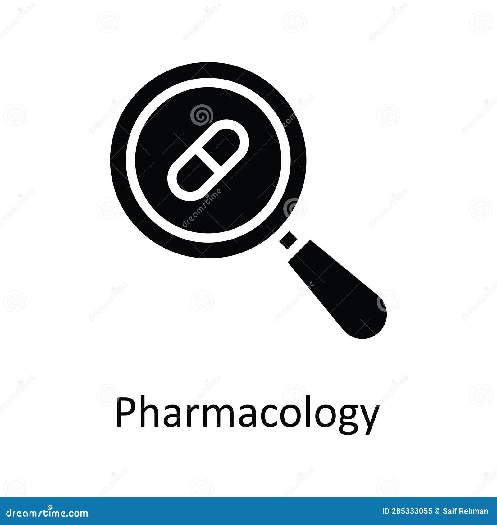 Pharmacology Vector Solid Icon Design Illustration. Educational ...
