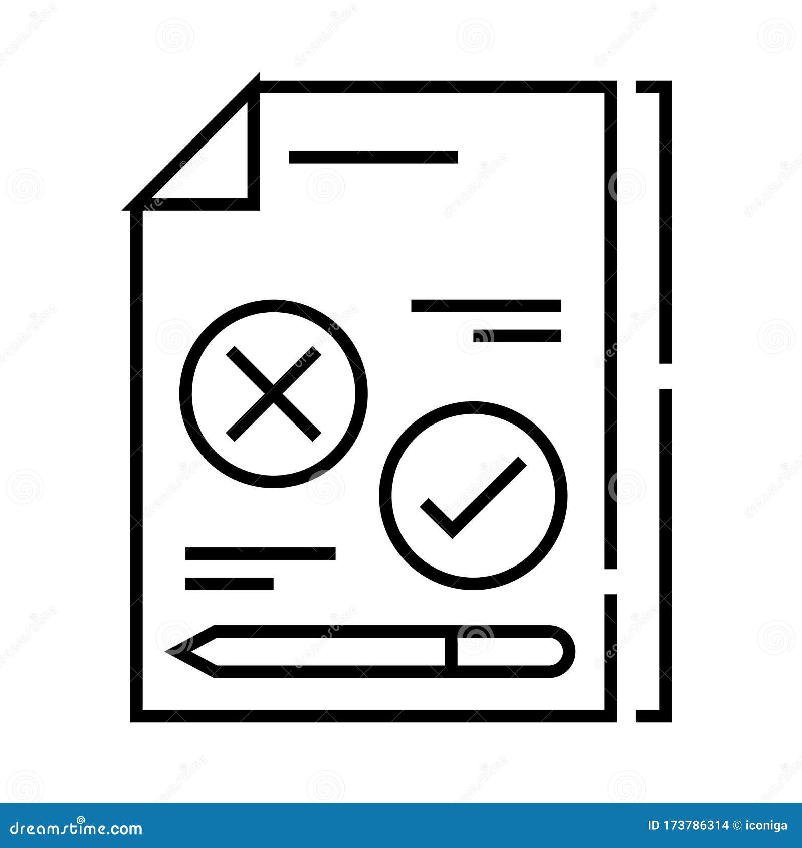 Educational Test Line Icon, Concept Sign, Outline Vector Illustration ...