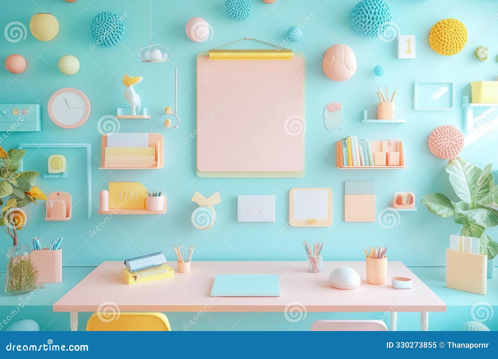 Educational Tools Flat Design Top View Classroom Animation Colored ...