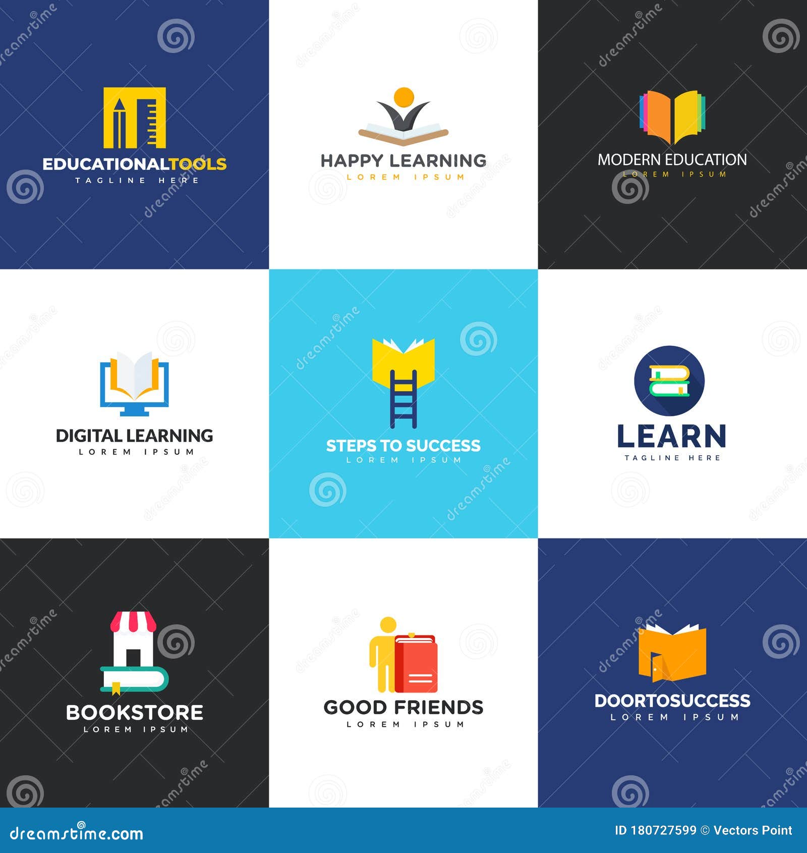 Educational Tools Logos Vector Pack Stock Vector - Illustration of ...