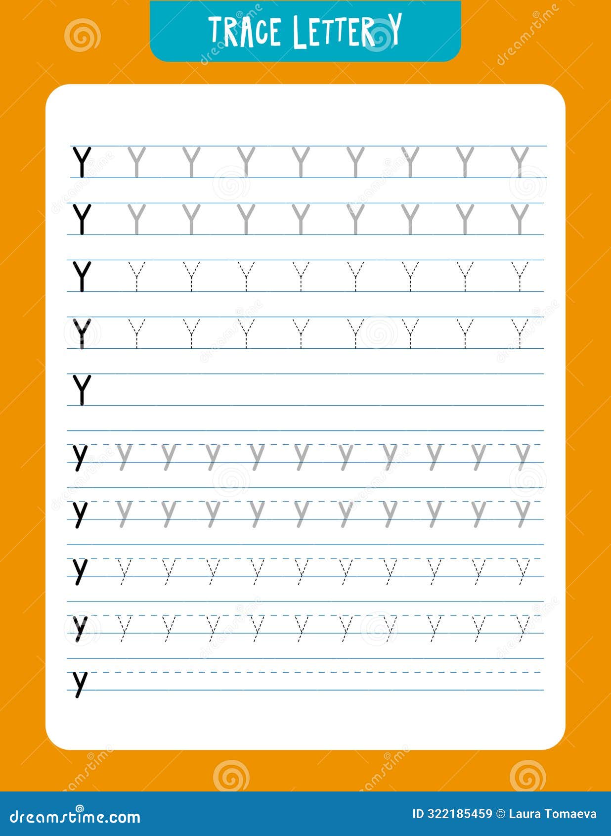 Educational Trace Letter Y Worksheet for Early Childhood Development ...