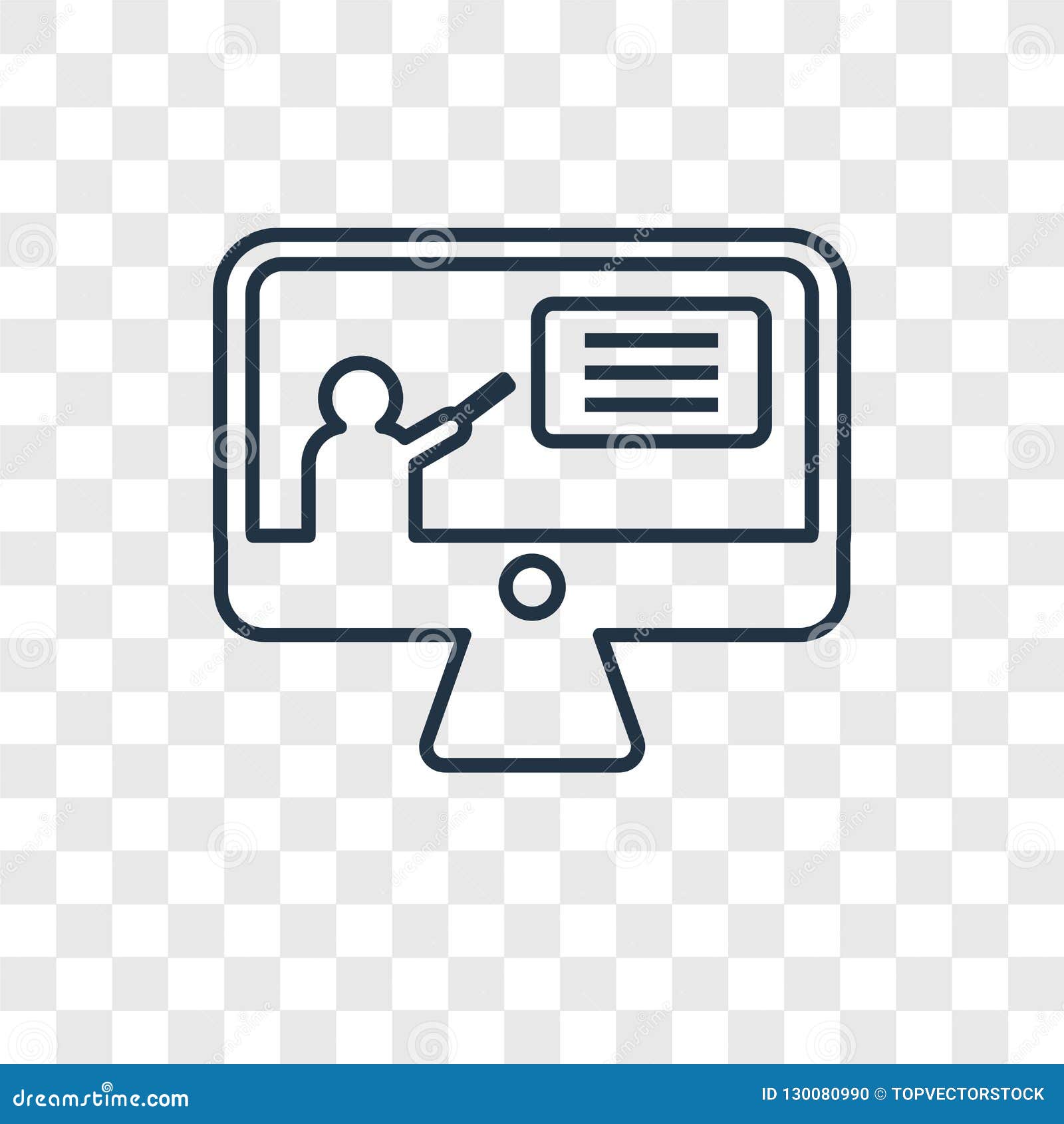 Educational Video Concept Vector Linear Icon Isolated On Transparent ...