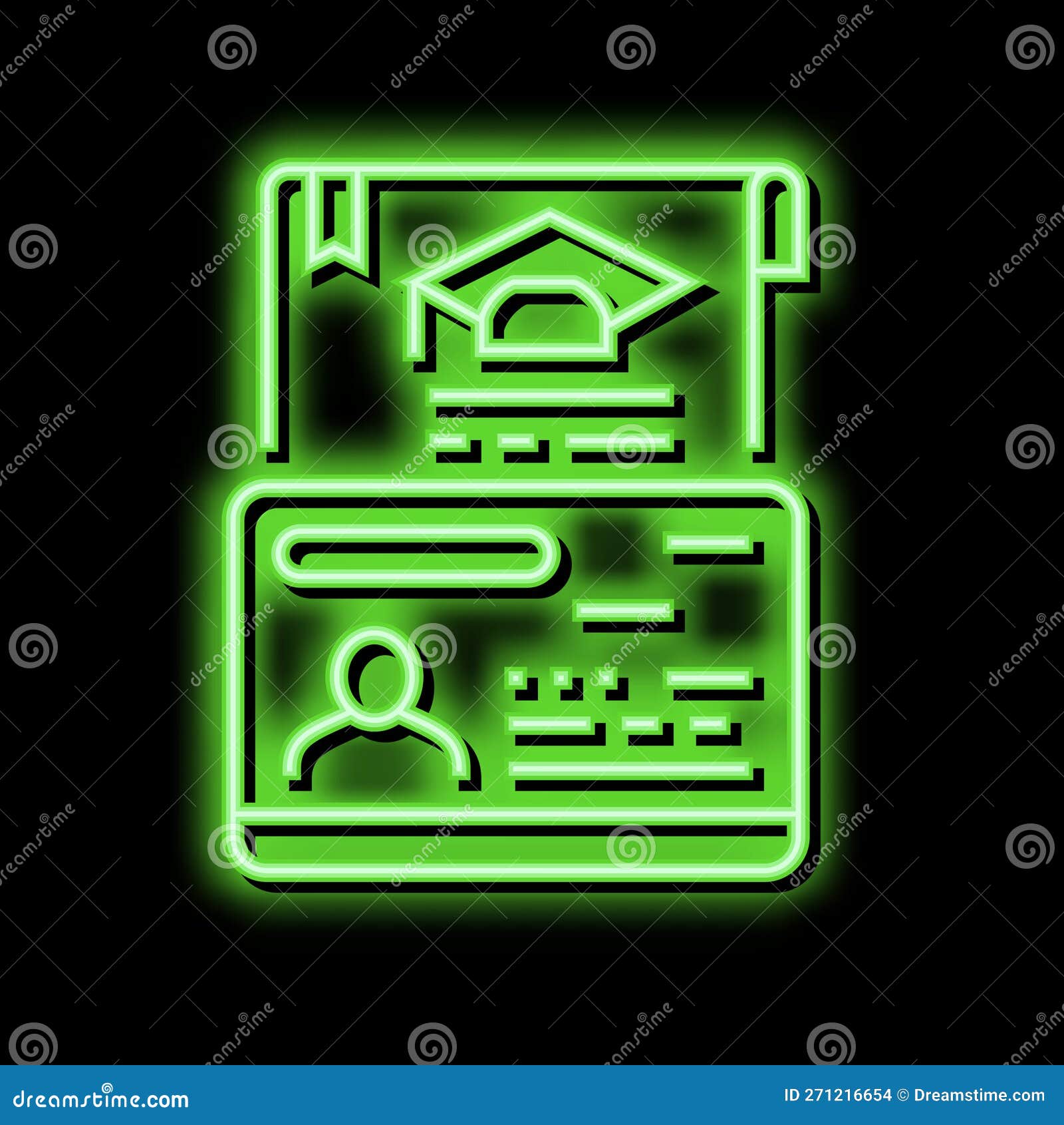 Educational Visa Neon Glow Icon Illustration Stock Vector ...