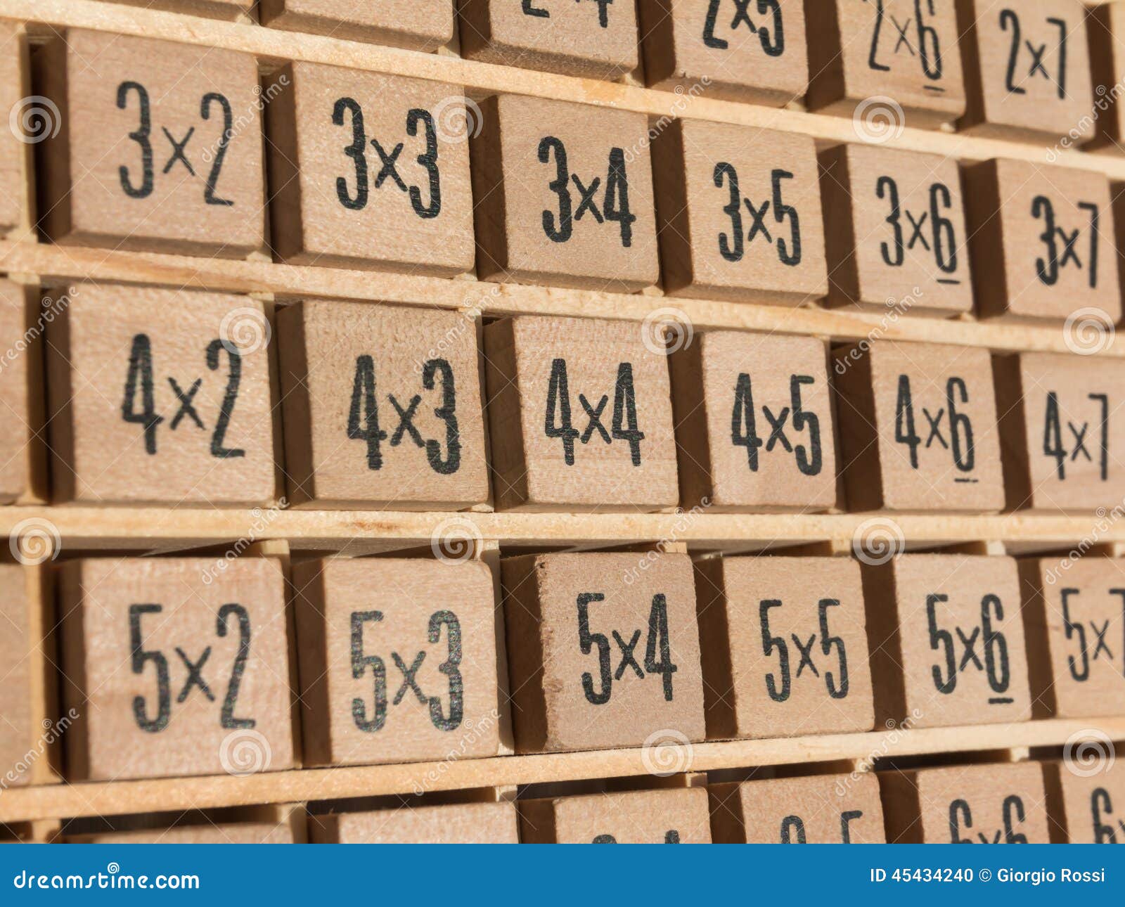 Educational Wooden Multiplication Table Stock Photo - Image of ...