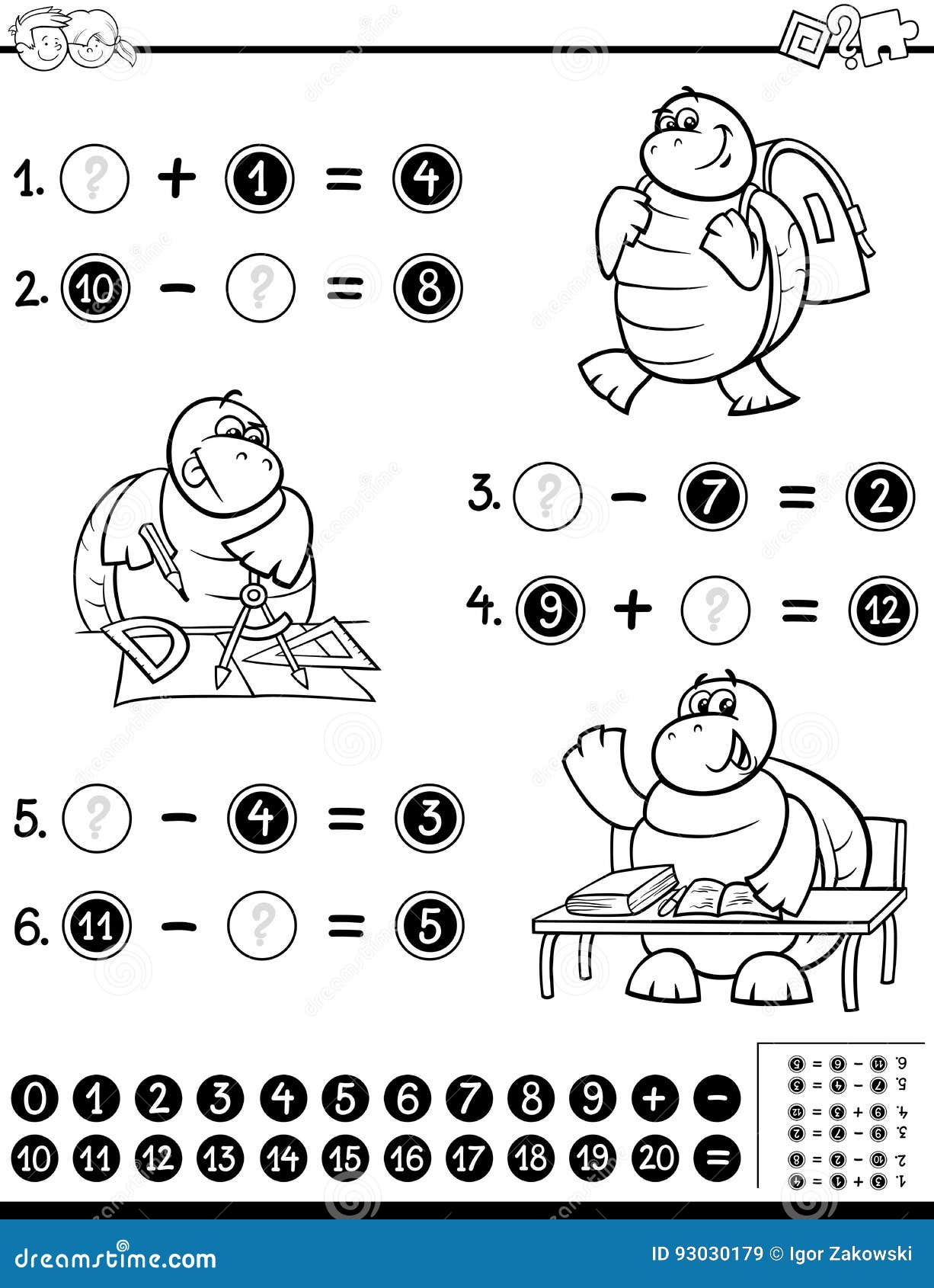 Educational Worksheet Coloring Page Cartoon Vector | CartoonDealer.com ...