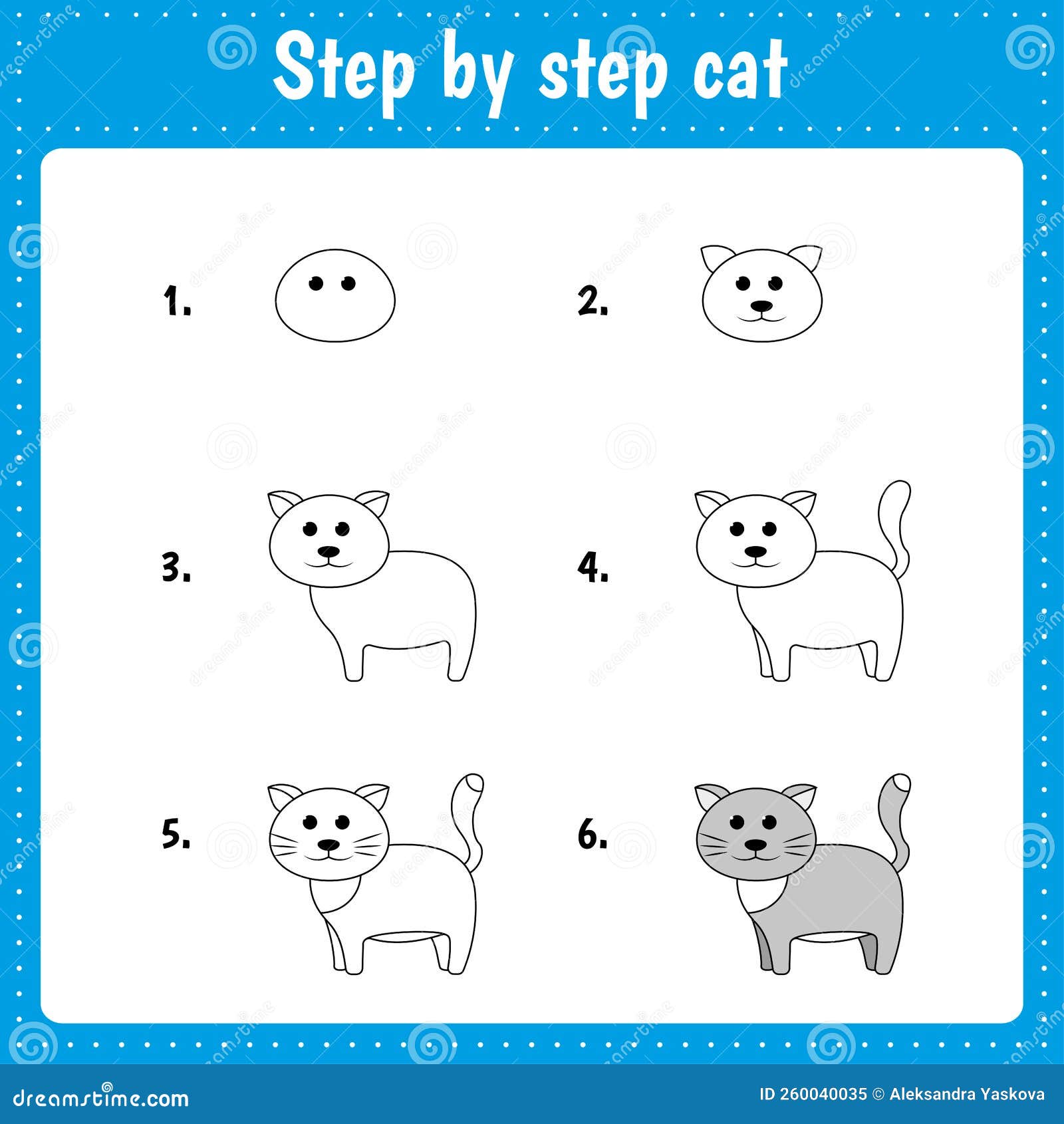 Educational Worksheet for Kids. Step by Step Drawing Illustration Stock ...