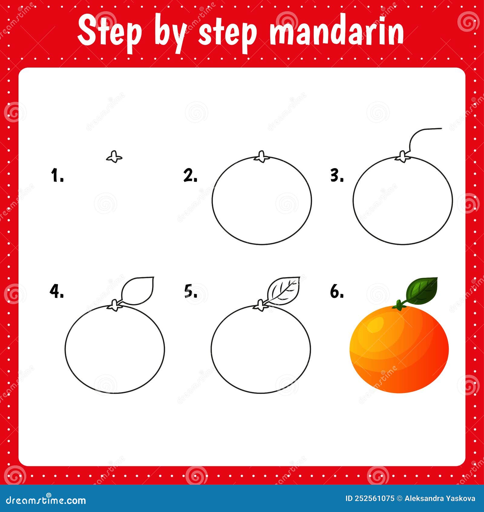 Educational Worksheet for Kids. Step by Step Drawing Illustration ...