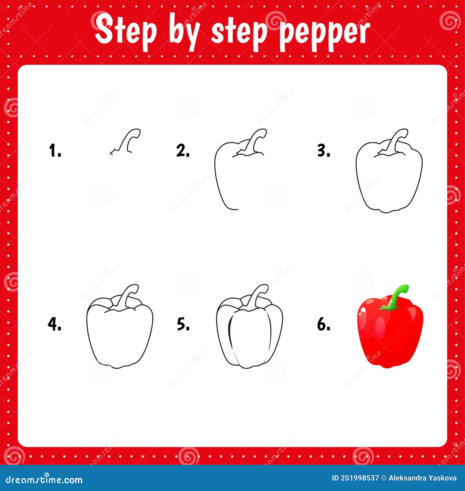 Educational Worksheet for Kids. Step by Step Drawing Illustration ...