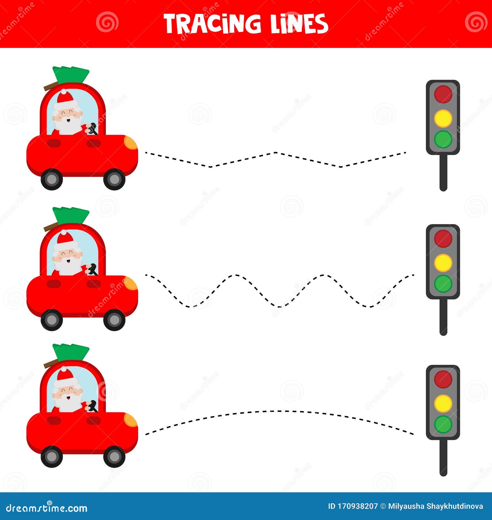 Educational Worksheet for Kids. Trace the Lines. Game for Children ...