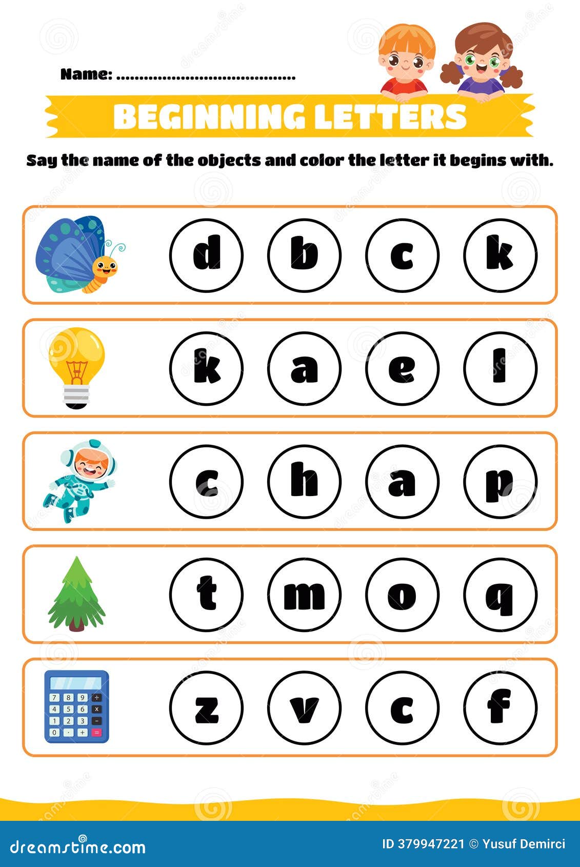 Educational Worksheet For Children Learning The English Alphabet ...