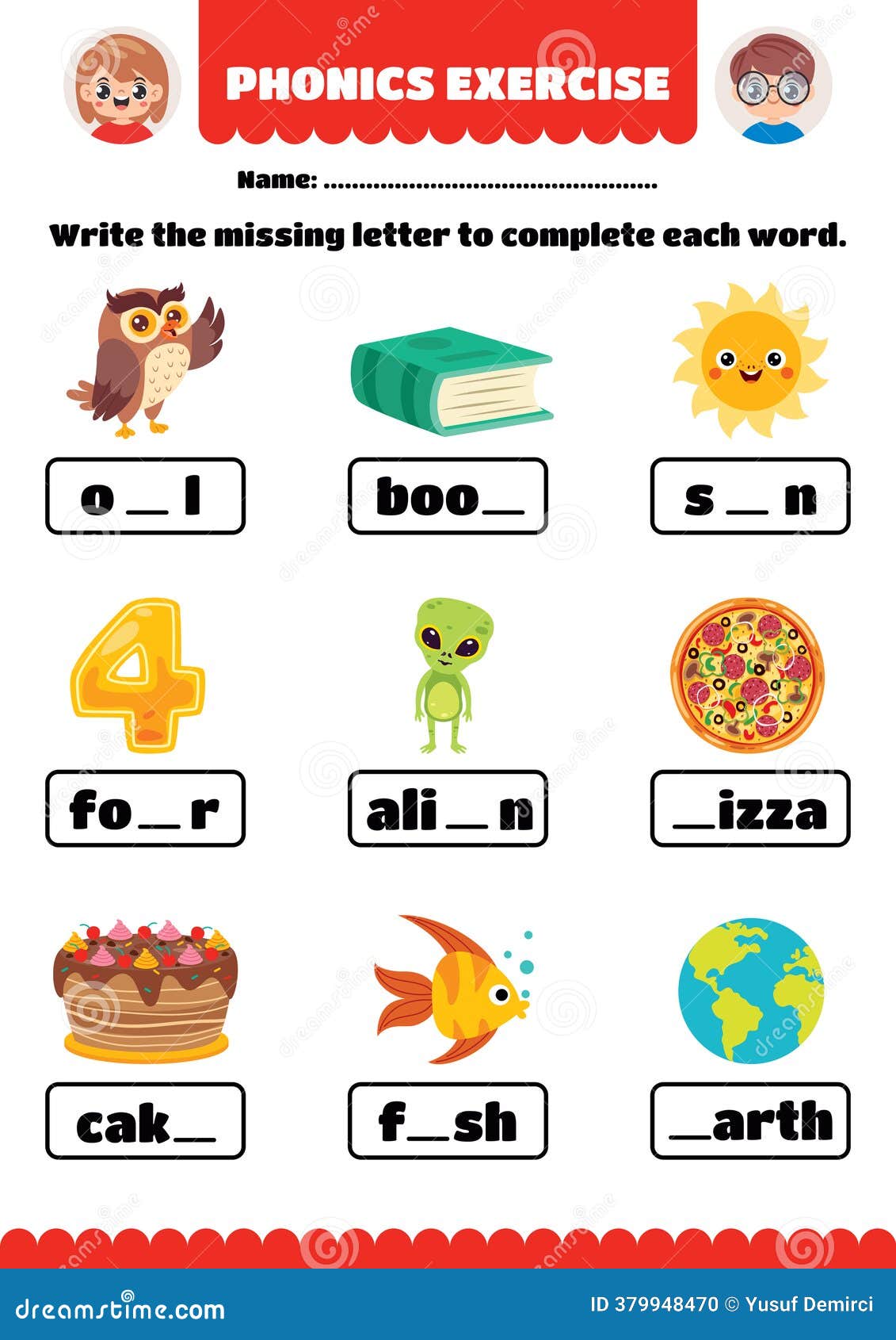 Educational Worksheet For Children Learning The English Alphabet ...
