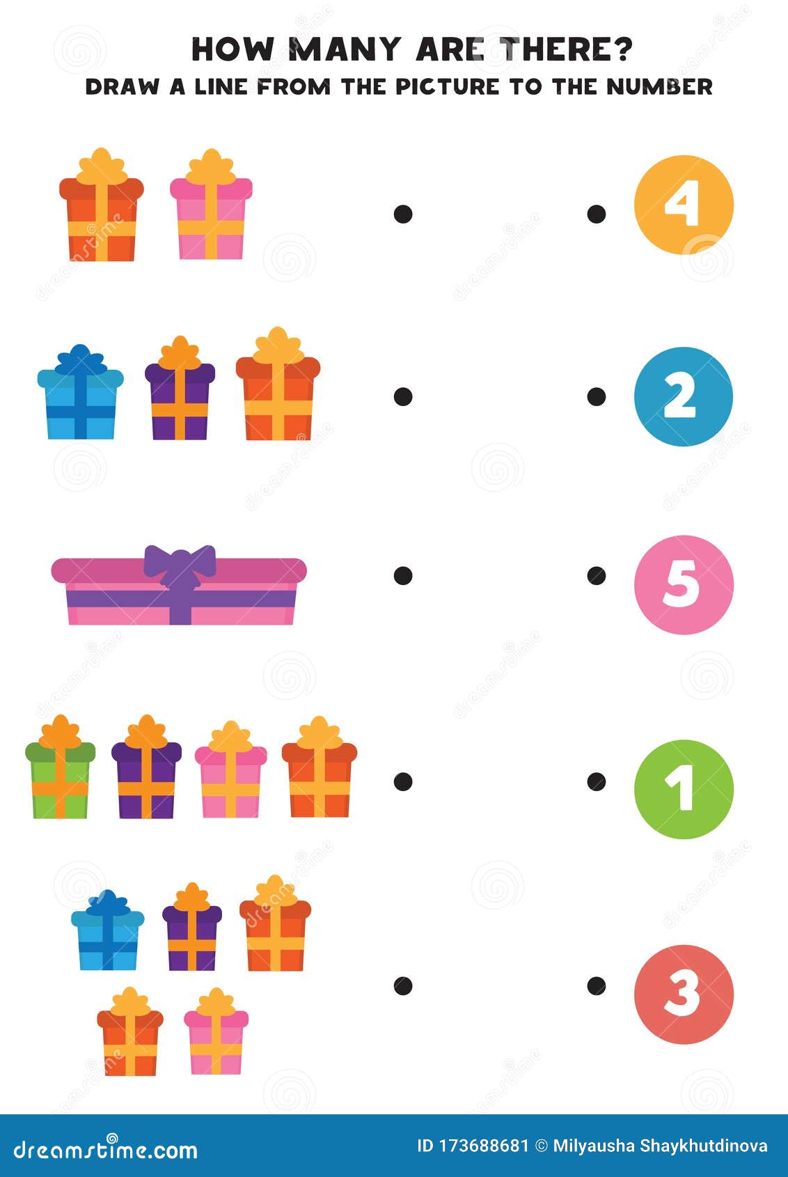 Educational Worksheet for Preschool Kids Stock Vector - Illustration of ...