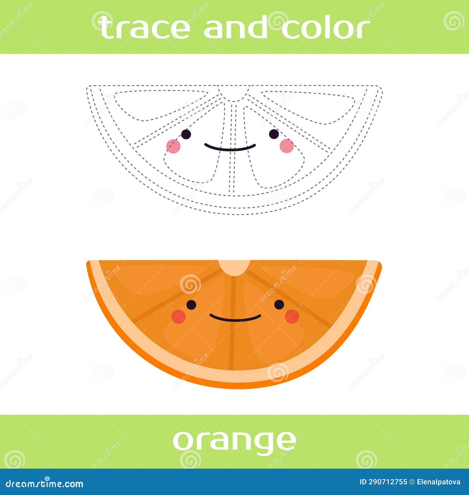 Educational Worksheet Trace and Color Stock Vector - Illustration of ...