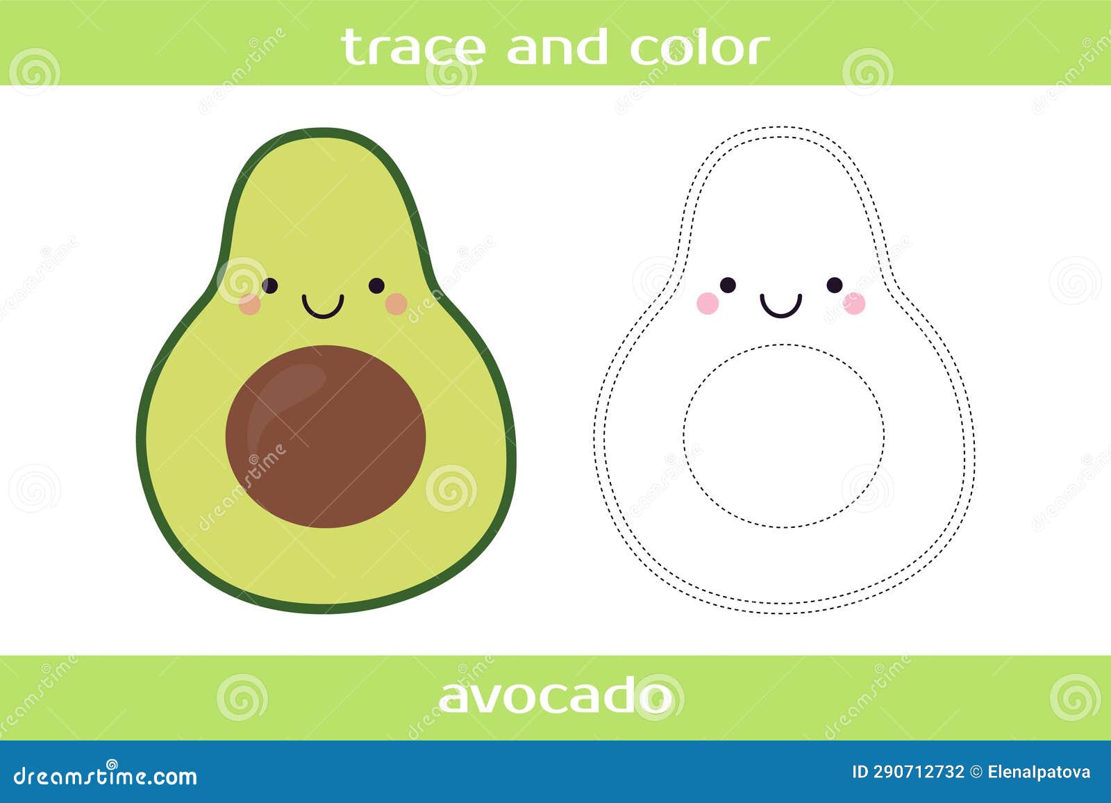 Educational Worksheet Trace and Color Stock Vector - Illustration of ...