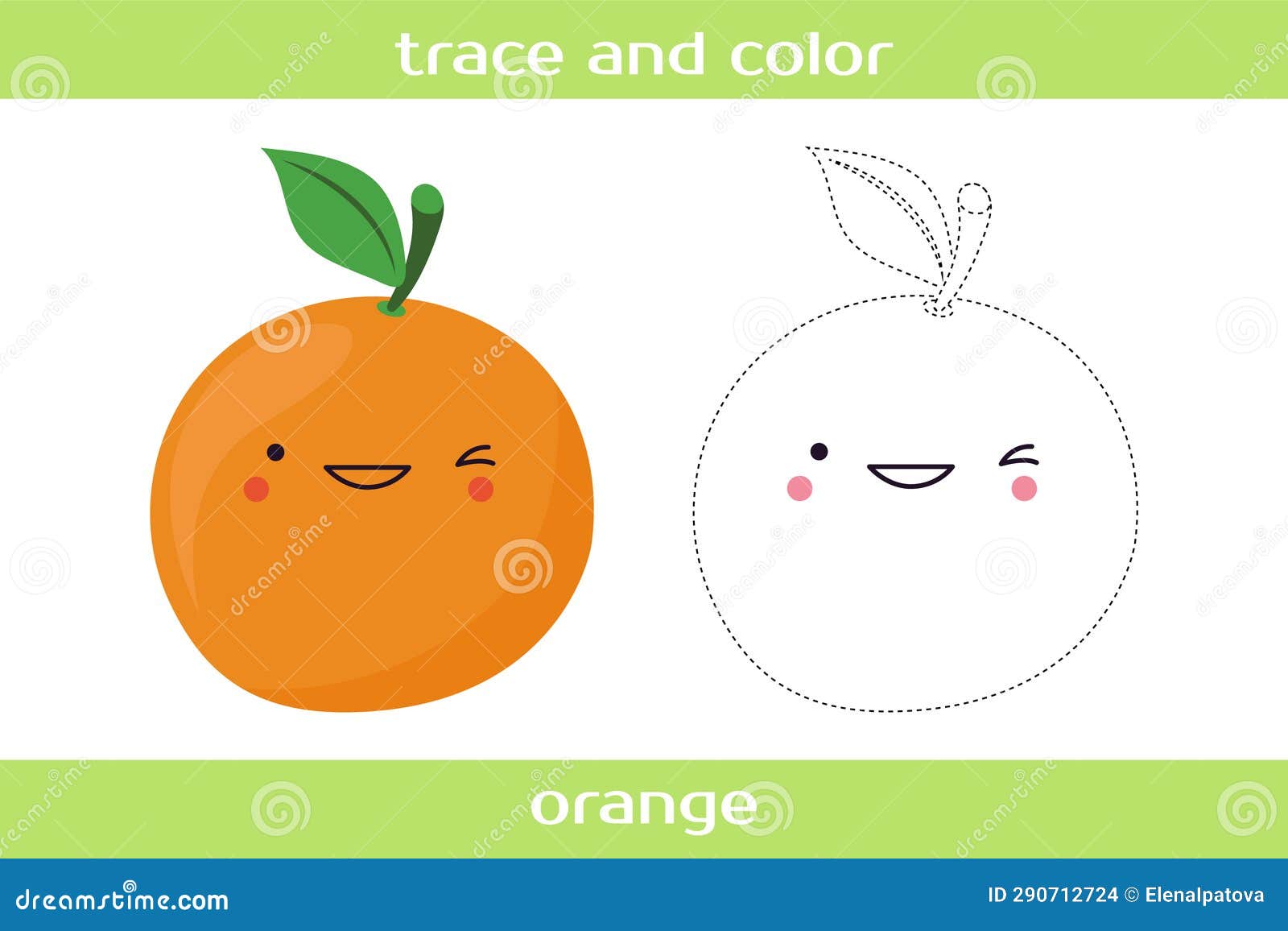 Educational Worksheet Trace and Color Stock Vector - Illustration of ...